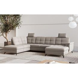 Sit & More sit&more Wohnlandschaft &raquo;Zora&laquo; wahlweise mit Schlaffunktion und Bettkasten grau 95% Polyester 5% Polyamid B/H/T: 319cm x 92cm x 212cm, Flachgewebe 