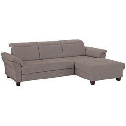 OTTO home Ecksofa &raquo;Solvei L-Form&laquo; mit Recamierenabschlu&szlig; und Sitztiefenverstellung braun Struktur (100% Polyester);Luxus-Microfaser Lederoptik (100% 