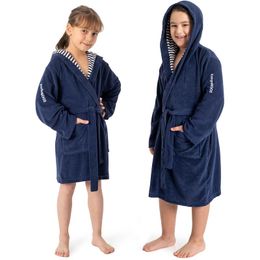 Kangaroos Kinderbademantel &raquo;Dalia, Ideal f&uuml;r Zuhause, Schwimmbad oder im Urlaub&laquo; 1 Stk. Uni-Farben mit Streifen Veloursfrottier 116/122 L: 72cm