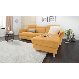 Sit & More sit&more Ecksofa &raquo;Avignon L-Form&laquo; Kopfteilverstellung, wahlweise mit Schlaffunktion und Bettkasten gelb Flachgewebe (90% Polyester, 10% Polyamid);