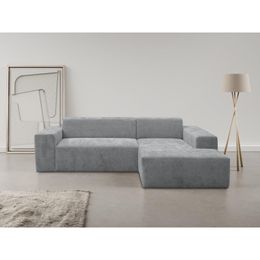 WERK2 Ecksofa &raquo;Zeus-L Breite: 253 cm, modern & zeitlos, bequemes Sofa&laquo; Curvy Trend Ecksofa mit urbaner Optik grau 100% Polyester B/H/T: 253cm x 70cm x