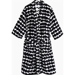 Bademantel Marimekko, schwarz-wei&szlig;, Frottier, Hausm&auml;ntel, "R&Auml;SYMATTO", 100% Baumwolle, angenehm weich