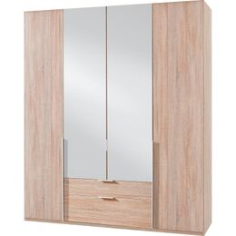 wimex Kleiderschrank &raquo;New York&laquo; mit Spiegelt&uuml;r braun B/H/T: 180cm x 208cm x 58cm, Schubladen: 2 Stk. T&uuml;ren: 4 Stk.