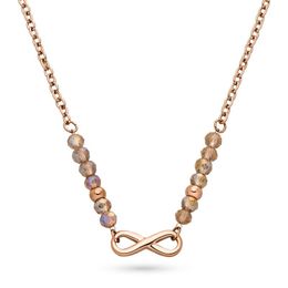 s.Oliver Damen s.Oliver Kette mit Anh&auml;nger &raquo;Infinity Beads, Unendlichkeitsschleife&laquo; mit Kristallstein (synth.) Edelstahl, L: 45 B: 3,6mm