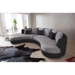 Home Affaire Ecksofa &raquo;Lazio modern und bequem, schmale Armlehnen, tolle Detailverarbeitung&laquo; ergonomische Form grau 100% PU (Kunstleder)/90% Polyester,