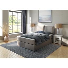Home Affaire Boxspringbett &raquo;Lysann&laquo; 5fach verstellbares Kopfteil, in 4 Breiten, 3 Matratzenarten grau Liegefl&auml;che B/L: 140cm x 200cm, Gewicht bis: 100