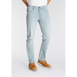 AJC Herren AJC Straight-Jeans gerade geschnitten, Used-Look-Waschung, niedrige Leibh&ouml;he blau 30, L&auml;nge 32