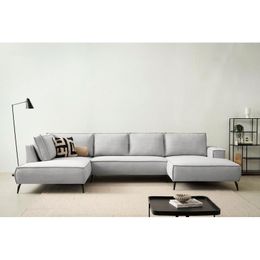 OTTO home Wohnlandschaft &raquo;TVINNU Cord, 354 cm&laquo; Recamiere rechts/links, schwarze Metallf&uuml;&szlig;e, bequeme Sitz-/Liegefl&auml;che B/H/T: 354cm x 83cm x 193cm, 