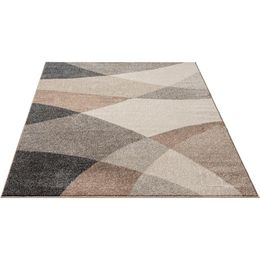 MERINOS Teppich &raquo;Thales 6100&laquo; rechteckig 10 mm H&ouml;he Kurzflorteppich mit Konturenschnitt, Wohnzimmer beige Polyester B : 160cm 1 Stk., 10mm, L: 220cm