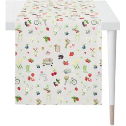 Apelt Tischl&auml;ufer &raquo;6724&laquo; gr&uuml;n Baumwolle, Polyester B/L: 140cm x 48cm, rechteckig