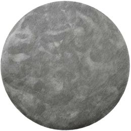 Teppich &raquo;Pisa&laquo; rund 25 mm H&ouml;he Hochflor, Microfaser, uni, weich, Shaggy, Wohnzimmer, Schlafzimmer grau Polyester &Oslash; 200cm 1 Stk., 25mm, &Oslash; 200cm