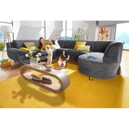 Trendmanufaktur Wohnlandschaft &raquo;Rondo, wahlweine mit Federkern, Breite 320cm, U-Form&laquo; inkl.Federkern, ohne Bettfunktion grau Softlux -Kunstleder;