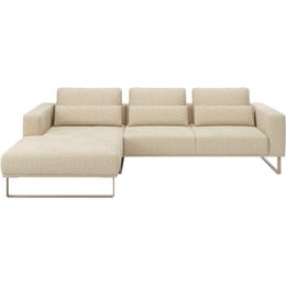 Ecksofa Musterring, B:292cm H:88cm T:185cm, beige, 92% Polyester, 8% Baumwolle, Wohnzimmer, Sofas, "JUSTB PM100, stilvoller Lounge-Komfort von