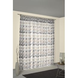 Vorhang WIRTH, B:132cm H:155cm, braun, Jacquard, Baumwolle, Polyester, Wohnzimmer, Gardinen, "Berlare"