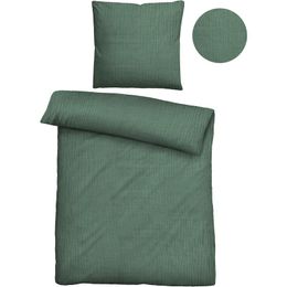 Biberna Bettw&auml;sche &raquo;Thea&laquo; 2 Stk. feines, weiches + leichtes Gewebe aus 100% Baumwolle,Sommer gr&uuml;n Musselin, Obermaterial: 100% Baumwolle B/L: 135cm x 200cm, 1
