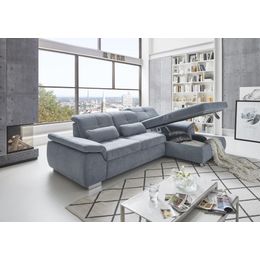 Ecksofa DIE PLANBAR, B:289cm H:85cm T:195cm, blau, 100% Polyester, Wohnzimmer, Sofas, "MP-IN16037 L-Form, Breite 289 cm, mit Federkern-Polsterung",
