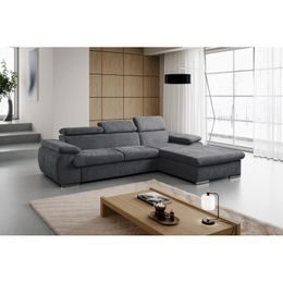 WERK2 Ecksofa &raquo;Cosmo modern und bequem, Breite 282cm, L-Form&laquo; Eckcouch mit Schlaffunktion, Bettkasten & verstellbaren Kopfteilen 100% Polyester B/H/T: