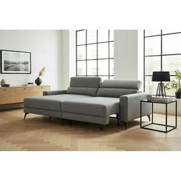 OTTO home Ecksofa &raquo;LEWII, Schlafsofa elektrisch mit Sitztiefenverstellung, L-Form, 225 cm&laquo; mit USB A/C-Anschluss. Federkern, verstellbaren Kopfst&uuml;tzen