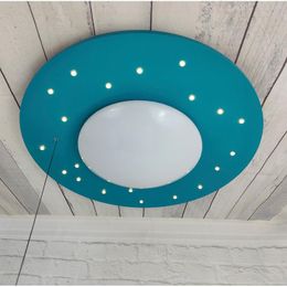 Niermann Deckenleuchte &raquo;Saturn, Kinderlampe, Kinderzimmer&laquo; E27 1 Stk. E27 Fassung f&uuml;r einfachen Leuchtmittelwechsel blau 1, &Oslash; 54cm H: 11cm, 1 Stk.