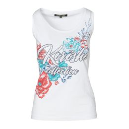 KOROSHI Top female size XL Light blue / Light red / White