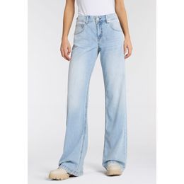 Herrlicher Damen 5-Pocket-Jeans &raquo;Edna Denim Light&laquo; mit ausgestelltem Bein blau 28, L&auml;nge 34