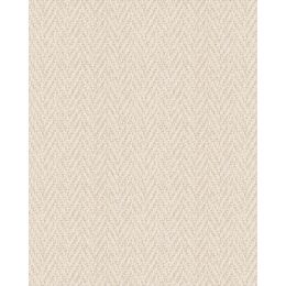 marburg Vliestapete Fischgratmuster Fischgr&auml;tenoptik moderne Tapete f&uuml;r Wohnzimmer Schlafzimmer K&uuml;che beige Vlies B/L: 0,53m x 10,05m