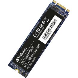 Verbatim interne SSD "Vi560 S3 M.2", 1 TB, Schreibgeschwindigkeitmaximal 520 MB/s Lesegeschwindigkeitmaximal 560 MB/s, schwarz, Festplatten
