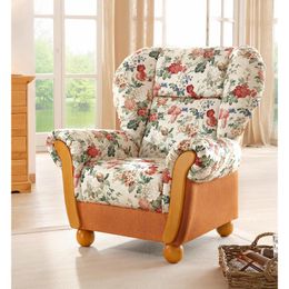 Home Affaire Sessel &raquo;Milano, bequemer Ohrensessel im Landhaus-Stil, Breite 99cm&laquo; Hochlehnsessel orange Chenille (70% Polyacryl, 30% Polyester);