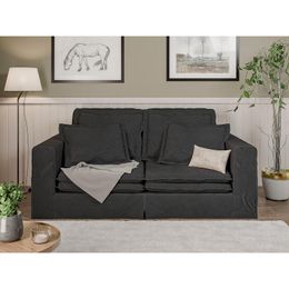 Home Affaire 3-Sitzer &raquo;ALISSAS BIS mit vielen Kissen, Biesen an den Kissen,&laquo; Hussen-Optik, kleine Taschen an der Seite zum Verstauen grau 92% 