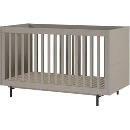 Germania Babybett &raquo;Tomino&laquo; 1 Stk. tlg. inkl. Umbauseiten, B/H/T 144/87/75 cm, belastbar bis 100 kg grau Holzwerkstoff, Massivholz, Stahl Lattenrost, B