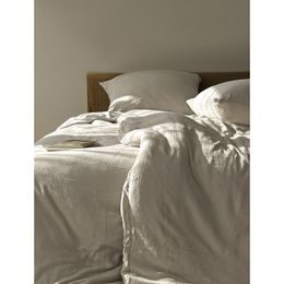 Bierbaum Bettw&auml;sche &raquo;4129&laquo; 2 Stk. Musselin, 100 % Baumwolle, pflegeleicht, b&uuml;gelfrei grau Musselin, Obermaterial: 100% Baumwolle B/L: 155cm x 220cm, 1