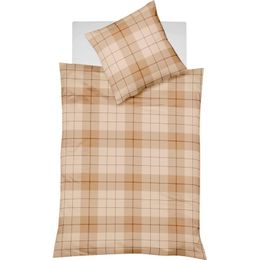 Fleuresse Bettw&auml;sche &raquo;Lech 4112&laquo; 2 Stk. Edelflanell, Baumwolle, in Gr. 135x200, 155x220, 200x200cm braun Flanell, Obermaterial: 100% Baumwolle B/L: 