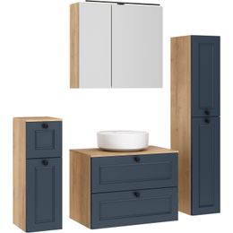 Badm&ouml;bel-Set Nobilia, B:160cm H:184cm T:48,2cm, blau, Kastenm&ouml;bel-Sets, "Cascada", vormontiert, mit Soft-Close, in vier Breiten