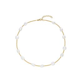Firetti Damen Perlenkette &raquo;Schmuck Geschenk Halsschmuck Halskette Perle&laquo; Made in Germany - mit S&uuml;&szlig;wasserzuchtperle gold Perlen Silber 925 (