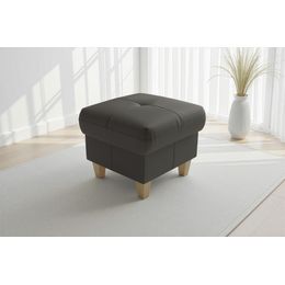 Sit & More Polsterhocker SIT & MORE, B:58cm H:48cm T:58cm, grau, Hocker, "Pamela, Leder, B: 58 cm", mit praktischen Stauraum, hochwertige Qualit&auml;t, verschiedene