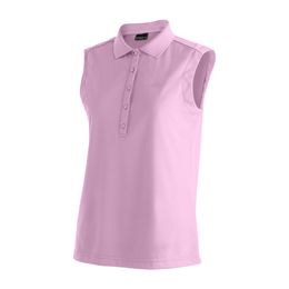 Maier Sports Damen Poloshirt "Ulrike sleeveless", rosa, Gr. 46, 100% Polyester, Shirts, Damen Polo, leichtes Shirt, &auml;rmelloses Funktionsshirt,