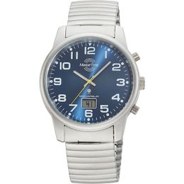 MASTER TIME Herren MASTER TIME Funkuhr &raquo;Super Power&laquo; Armbanduhr, Quarzuhr, Herren, Datum, Leuchtzeiger, Flexband, Zugband silber Einheitsgr&ouml;&szlig;e