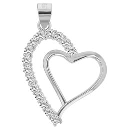Adelia&acute;s ADELIA ́S Damen Kettenanh&auml;nger "Anh&auml;nger &ndash; Herz Herzanh&auml;nger aus 925 Silber mit Zirkonia", Silber 925 (Sterlingsilber), silber, Silber 925