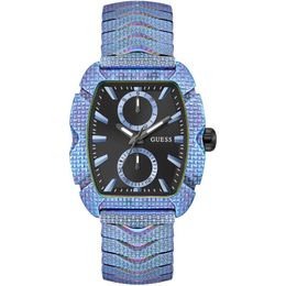 Guess Herren Multifunktionsuhr &raquo;NILE&laquo; Quarzuhr, Armbanduhr, Herrenuhr, Datum, Wochentag, Edelstahlarmband blau Einheitsgr&ouml;&szlig;e