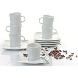 Retsch Arzberg Espressotasse &raquo;SANDY&laquo; Klassisches Espressotassen Set - Made in Germany wei&szlig; Porzellan &Oslash; 12cm, 120ml, 12 Stk.