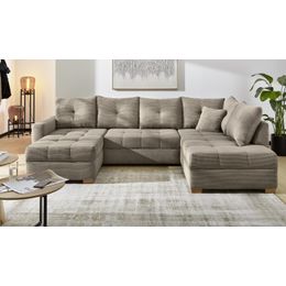 Jockenh&ouml;fer Wohnlandschaft, B:313cm, braun, JOCKENH&Ouml;FER GRUPPE, Korpus: 100% Polyester;Kissen: 100% Polyester, Sofas, "Abby U-Form, B: 313 cm", mit