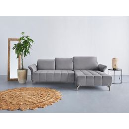 OTTO home Ecksofa &raquo;Fresh L-Form&laquo; Federkern, wahlweise Kopfteilverstellung und motorischer Vorziehsitz grau 100% Polyester B/H/T: 281cm x 79cm x 185cm,