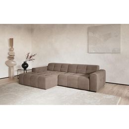 COTTA Ecksofa &raquo;Sento L-Form, B:280 cm, Chenille-Struktur, XXL Recamiere B: 133cm&laquo; modernes cubisches Sofa, hochwertige Steppung, bequemer Sitzkomfort 
