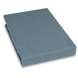 Kayori Spannbettlaken &raquo;Kai&laquo; 100% Baumwolle blau Renforc&eacute;, Obermaterial: 100% Baumwolle B/L: 180cm x 220cm, 1 Stk., Renforc&eacute;, 180x210-220 12cm