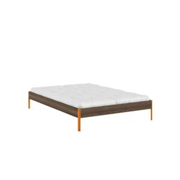 Karup Design Bettgestell &raquo;CORE BED Bodenbett, Holzrahmen, Futonbett, Jugendbett, Holzbett&laquo; Massivholzbett mit Lattenrost, Kiefer massiv, Doppelbett ohne Kopfteil 