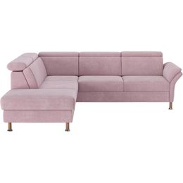 OTTO home Ecksofa &raquo;Calypso L-Form&laquo; mit Relaxfunktion motorisch im Sofa 2,5- Sitzer rosa 100% Polyester B/H/T: 259cm x 85cm x 227cm, Struktur, Ottomane