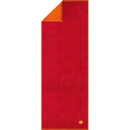 Egeria Saunatuch &raquo;BEN&laquo; 75x200 cm Doubleface rot Frottier, Obermaterial: 100% Baumwolle B/L: 75cmx200cm, 1 Stk., Frottier