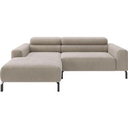 Home Affaire Ecksofa &raquo;Ecksofa, L-Form, incl. Kopfteilverstellung, Breite 223 cm&laquo; wahlweise elektrische Sitztiefenverstellung beige 88% Polyester, 12% 
