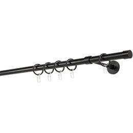 Gardinenstange mydeco, L:240cm, schwarz, Aluminium, Wohnzimmer, Gardinenstangen, "20mm Cap Wandtr&auml;ger 14 cm"