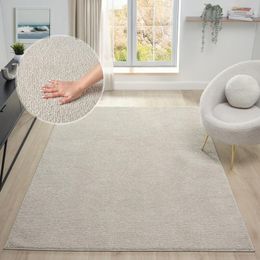 OTTO home Teppich &raquo;Lisam&laquo; rechteckig 15 mm H&ouml;he meliert, uni, weich, Wohnzimmer, Schlafzimmer beige Kunstfaser B : 240cm 1 Stk., 15mm, L: 320cm